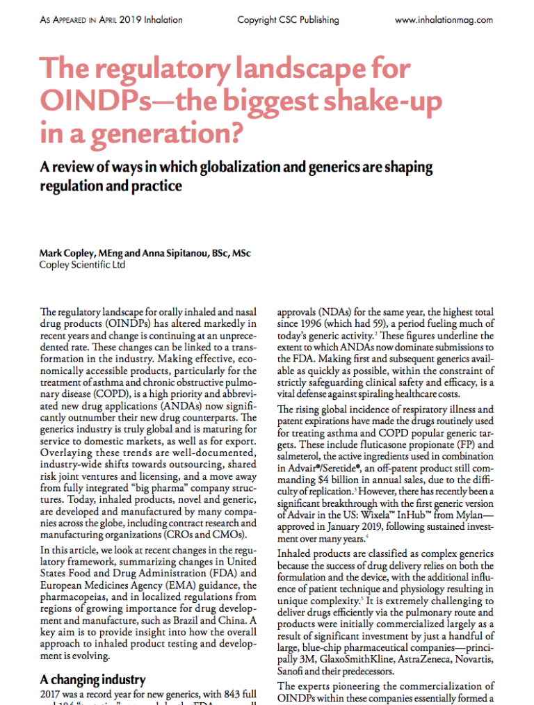 Alberta Idealised Nasal Inlet (AINI) - Copley Scientific
