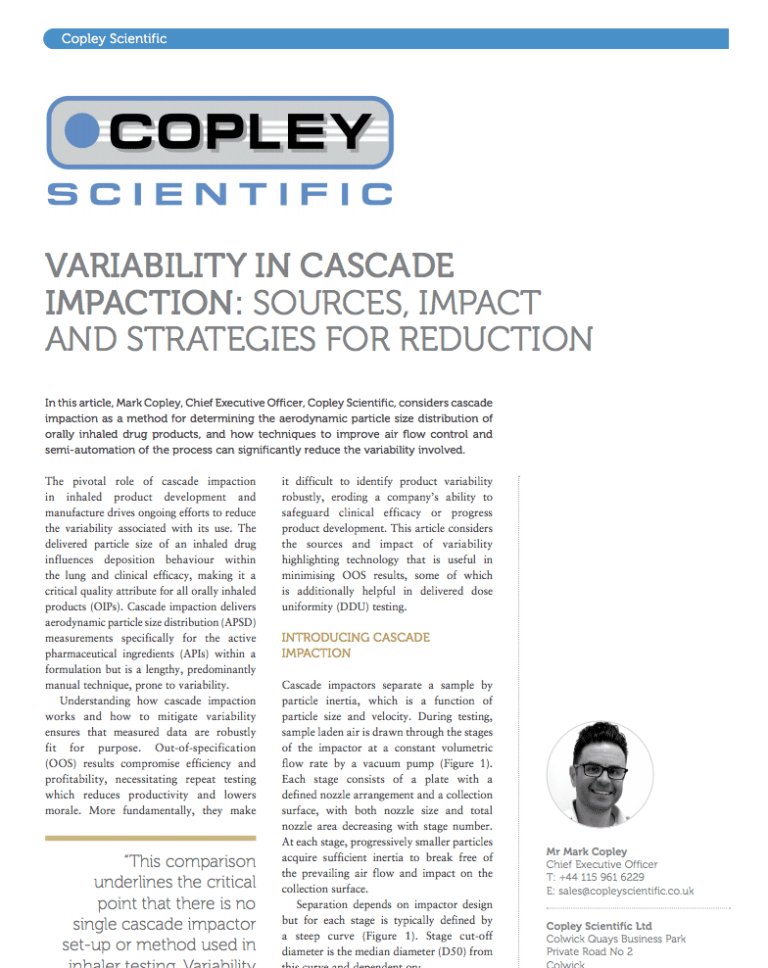 Anderson Cascade Impactor - Copley Scientific
